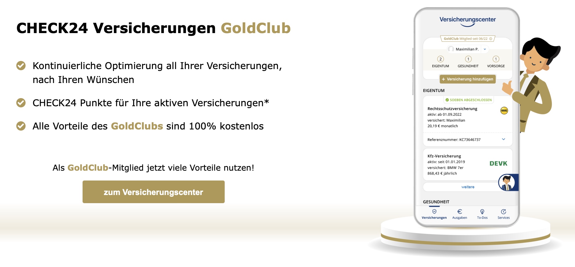 Clark App, Check24 Gold Club und die Risiken der Apps