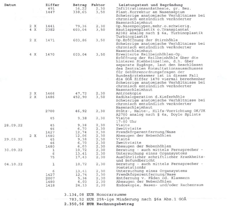 Operation der Nasenscheidewand, was kostet das?